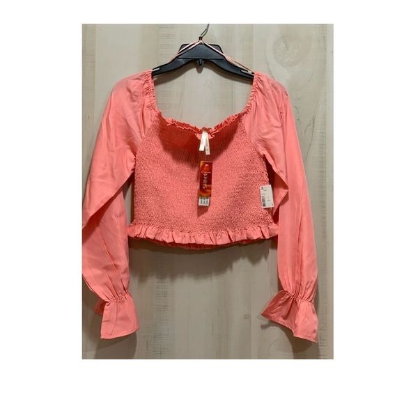 True Destiny | Tops | True Destiny Elastic Ruched Long Sleeve Crop Top ...